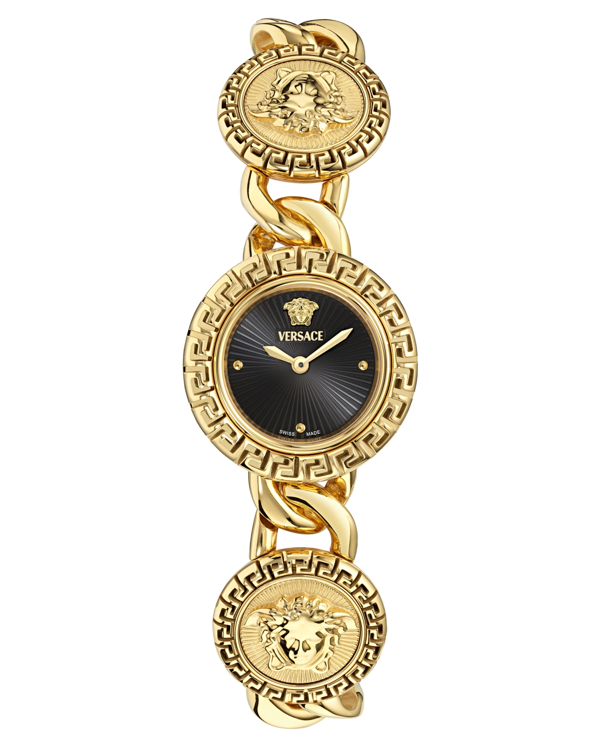 Click here for Versace Womens Swiss La Greca Stud Icon Gold Ion P... prices