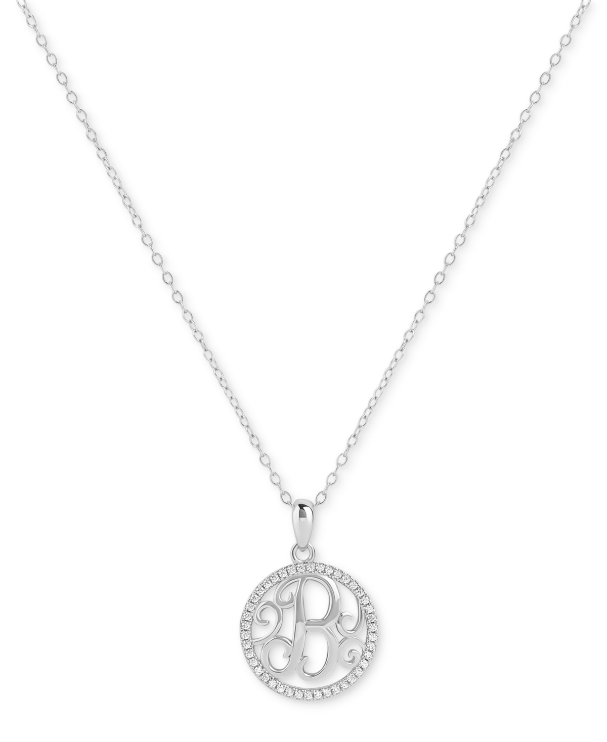 Click here for Giani Bernini Cubic Zirconia B Initial Halo 18 Pen... prices