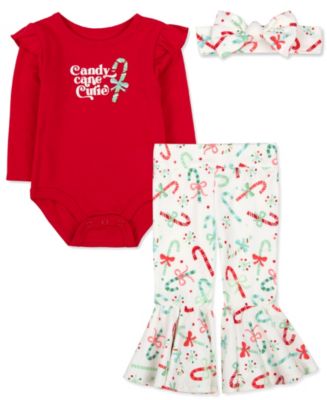Baby Essentials Baby Girls' Candy Cane Cutie, 3-Piece Set - Macy's