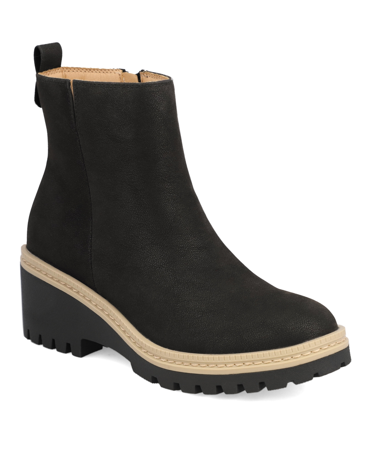 Click here for Mia Womens Phinly Block Heel Ankle Booties - Black prices