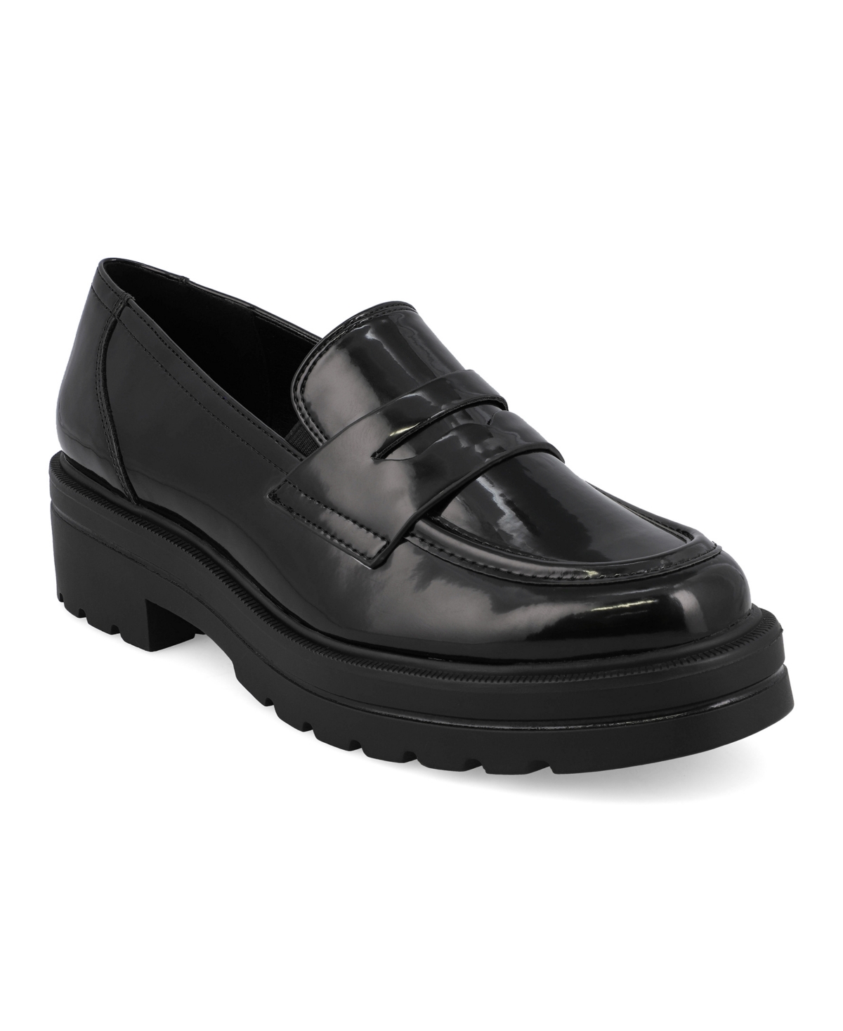 Click here for Mia Womens Yoani Round Toe Lug Sole Loafers - Blac... prices