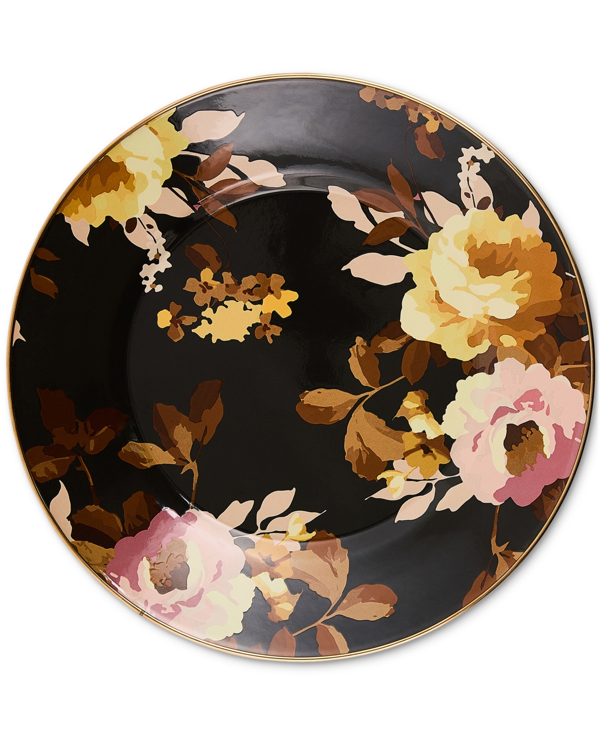 Click here for MacKenzie-Childs Wild Rose Brown Dinner Plate - Mo... prices