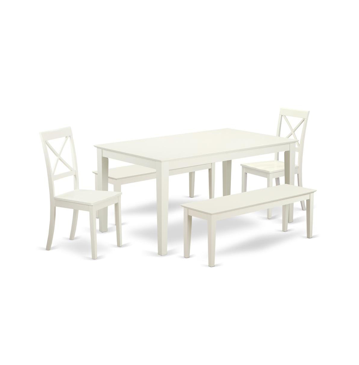 Click here for East West Furniture Dining Room Set Linen White -... prices