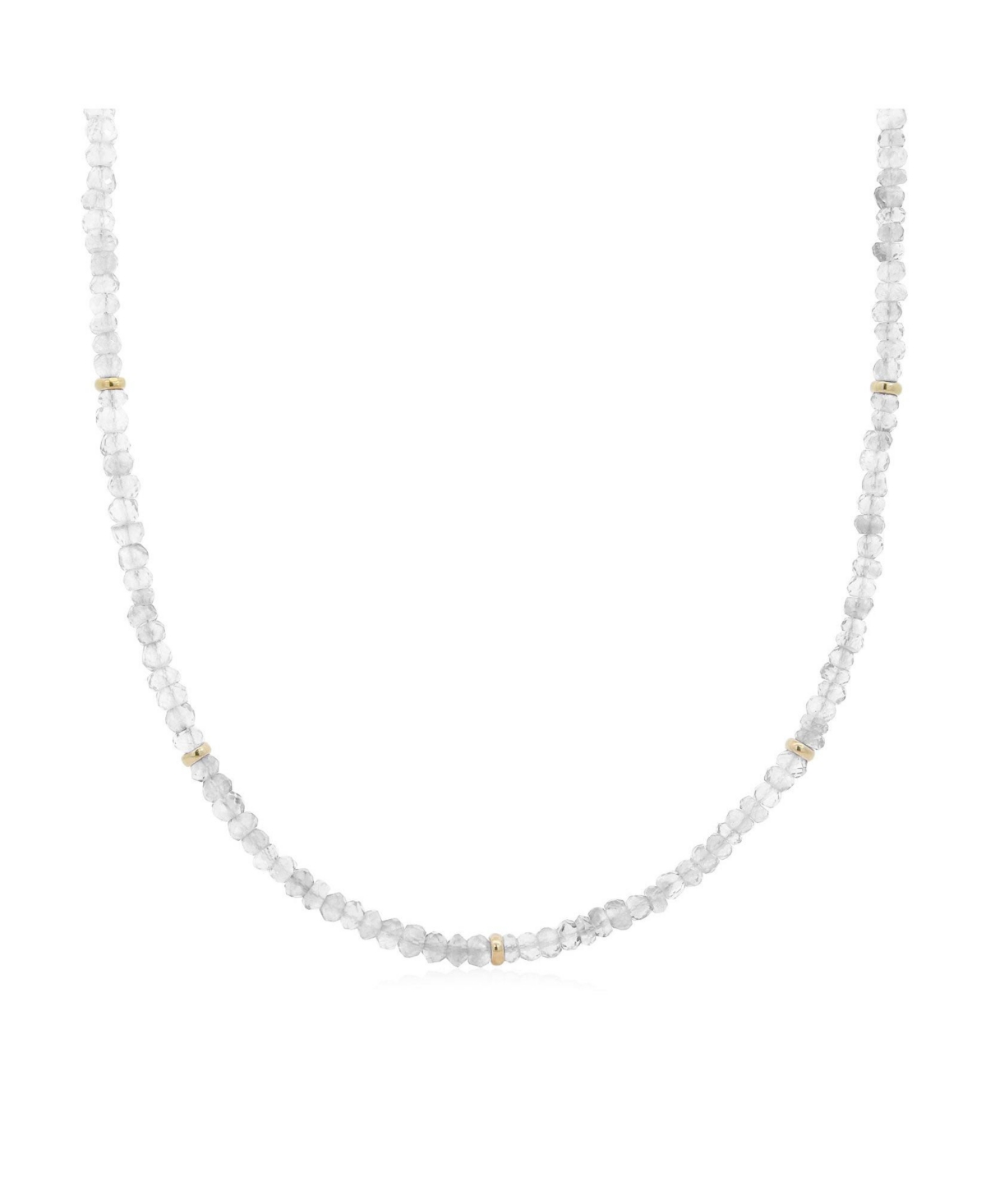 Click here for The Lovery White Topaz Bead Necklace 14K Gold - Wh... prices