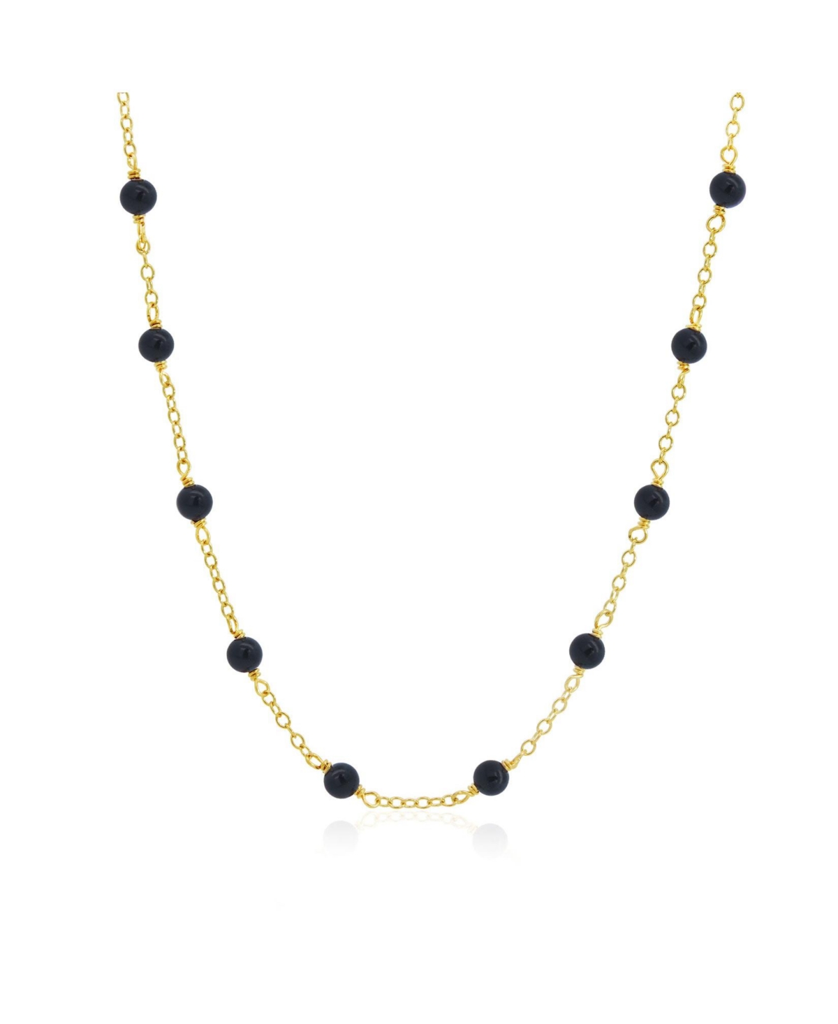 Click here for The Lovery Onyx Bead Chain Necklace 14K Gold - Ony... prices