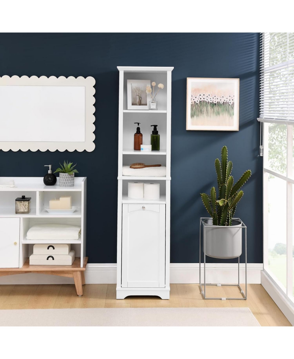 Click here for Vanirror 64 Inch Tall Storage Cabinet with Laundry... prices