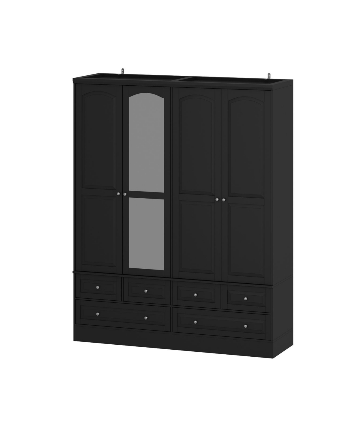Click here for Homsee Luxury black 4-door 6-drawer wardrobe with... prices