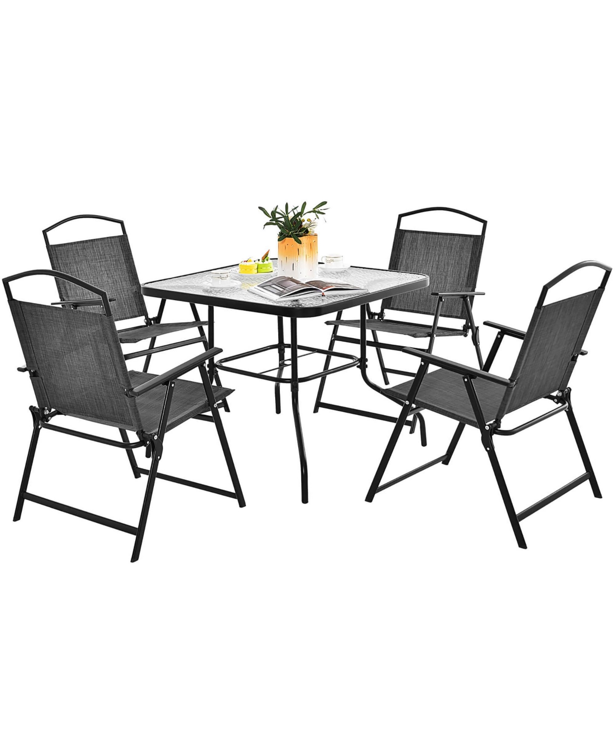 Click here for Gymax Dining Set for 4 Folding Chairs & Dining Tab... prices