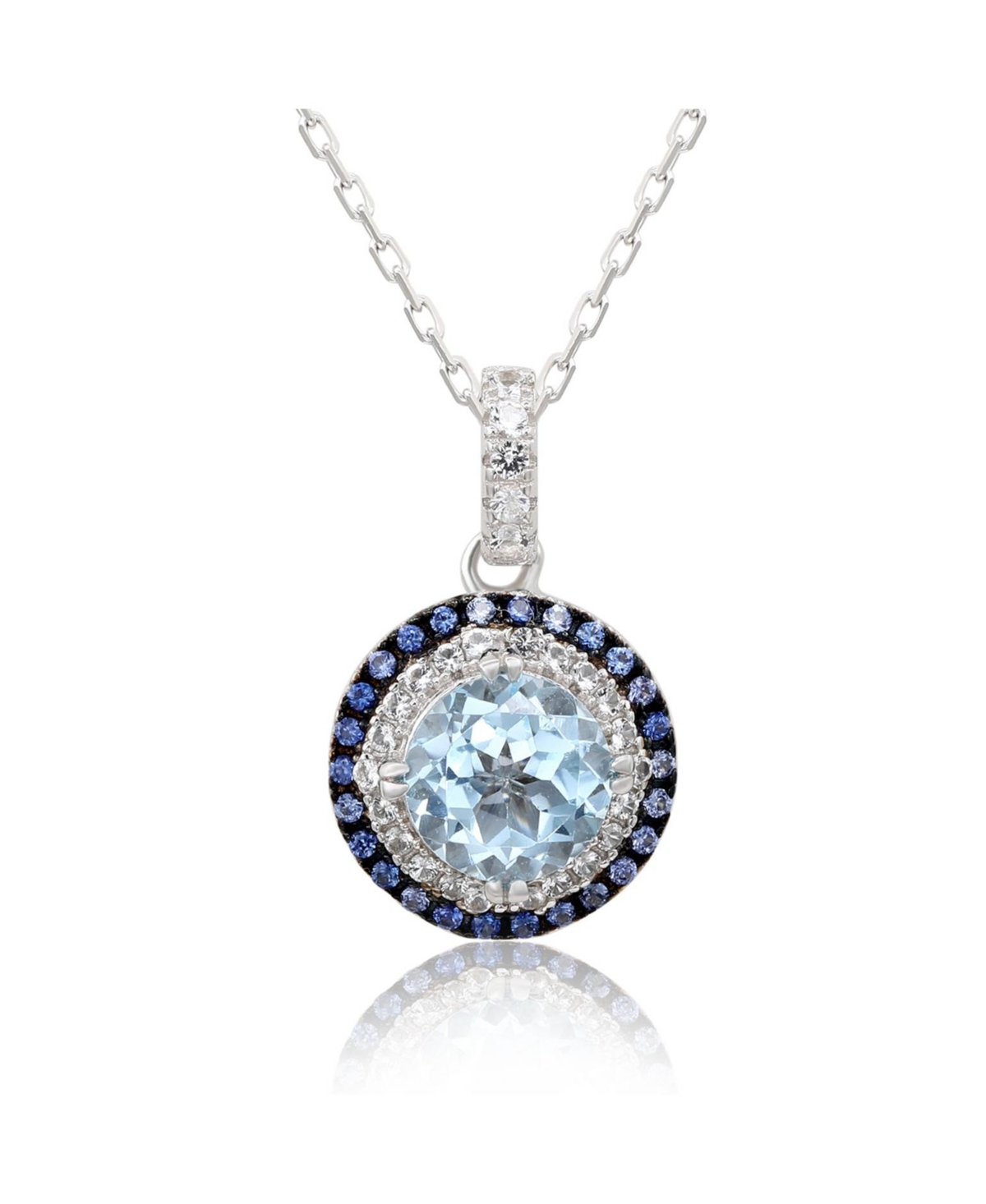 Click here for Suzy Levian Sterling Silver Round Cut Topaz And Sa... prices