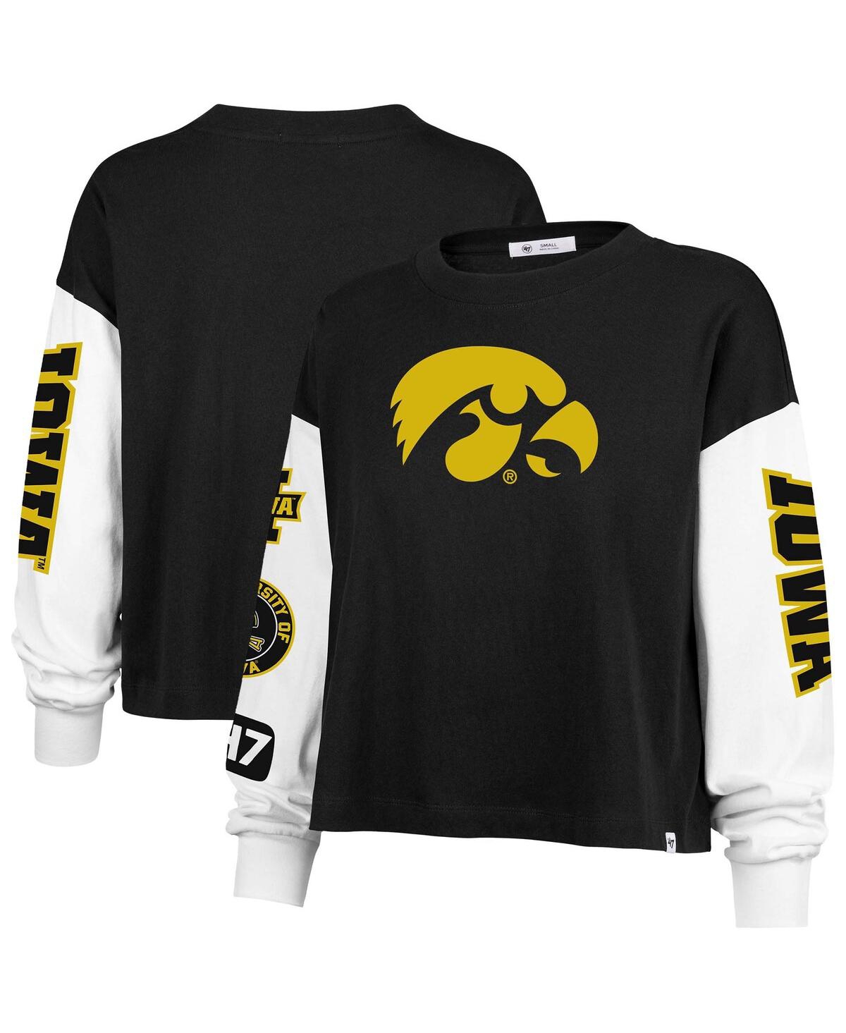 Click here for 47 Brand Womens Black Iowa Hawkeyes Sydney Long Sl... prices