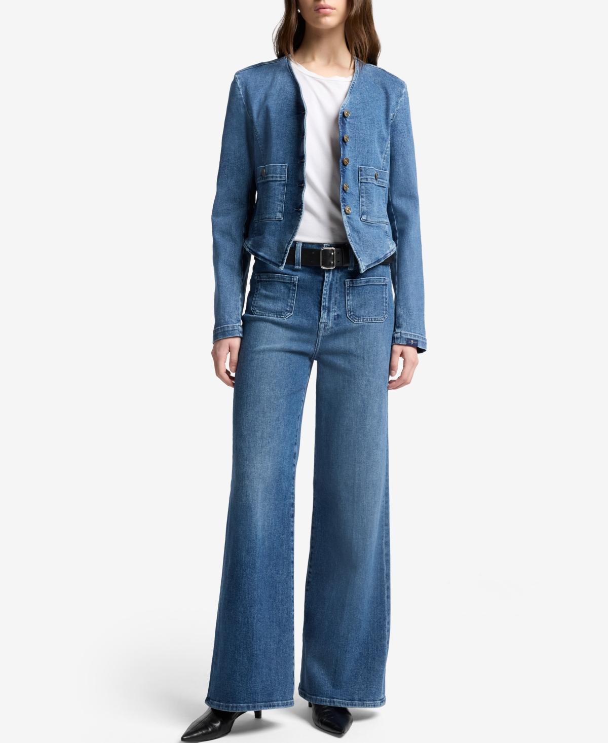 Click here for 7 For All Mankind Womens Ultra Wide Leg Jeans - Gl... prices