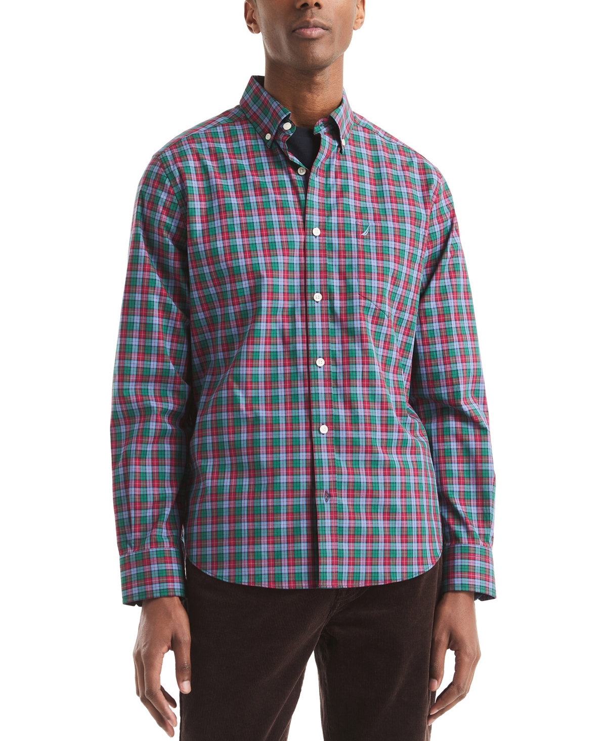 Click here for Nautica Mens Classic Fit Shirt - Rio Red prices