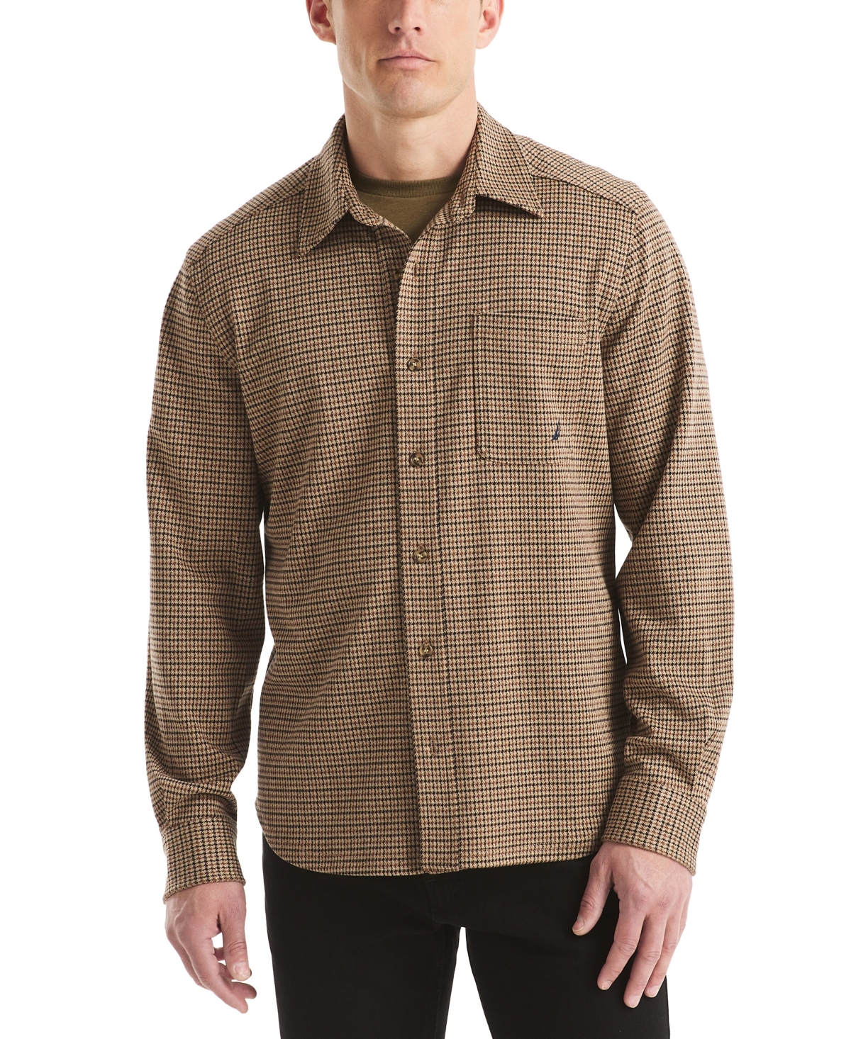 Click here for Nautica Mens Houndstooth Long Sleeve Shirt - Coast... prices