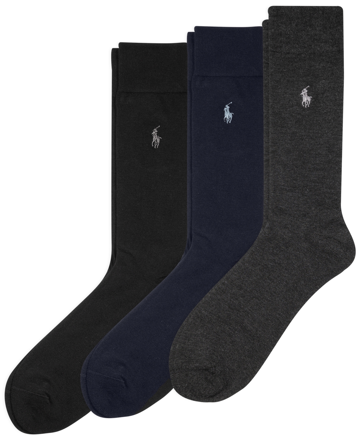 Click here for Polo Ralph Lauren 3 Pack Dress Mens Socks - Grey/B... prices