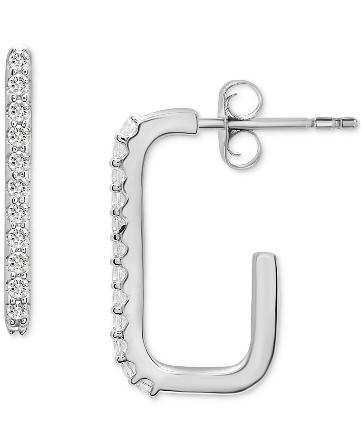 Click here for Wrapped Diamond Rectangular Small Hoop Earrings (1... prices