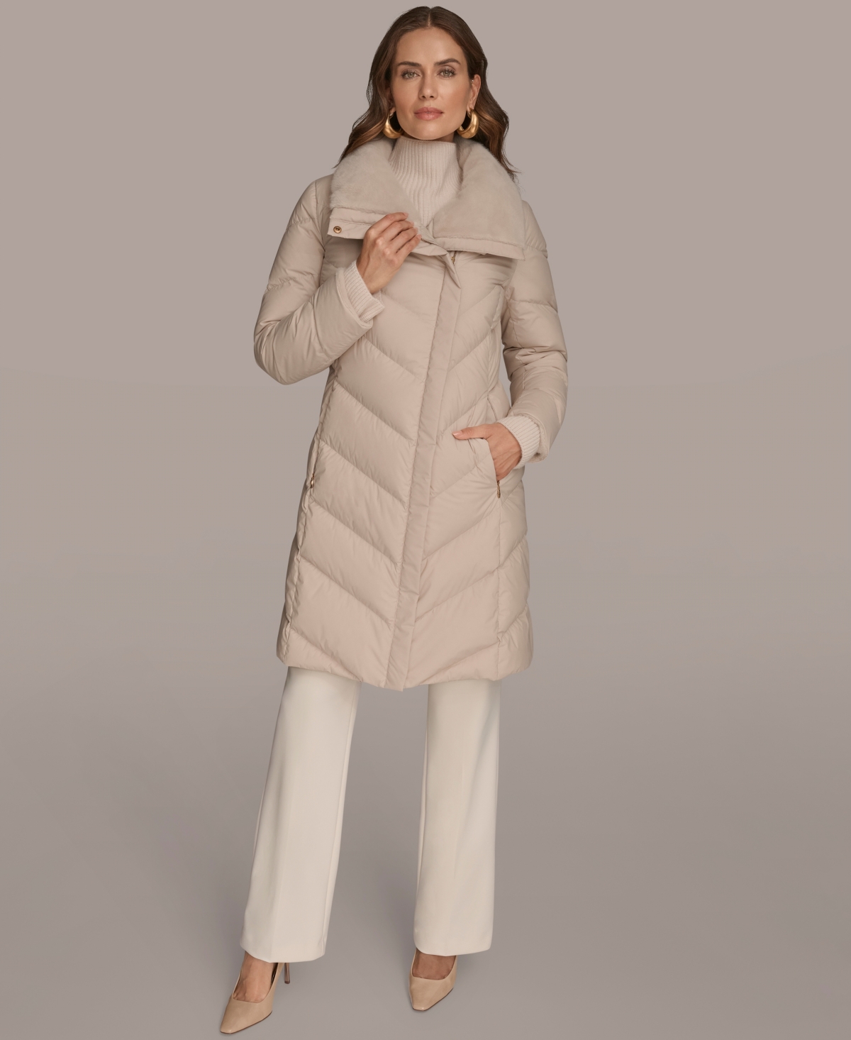 Click here for Donna Karan New York Womens Stretch Zip Closure Co... prices