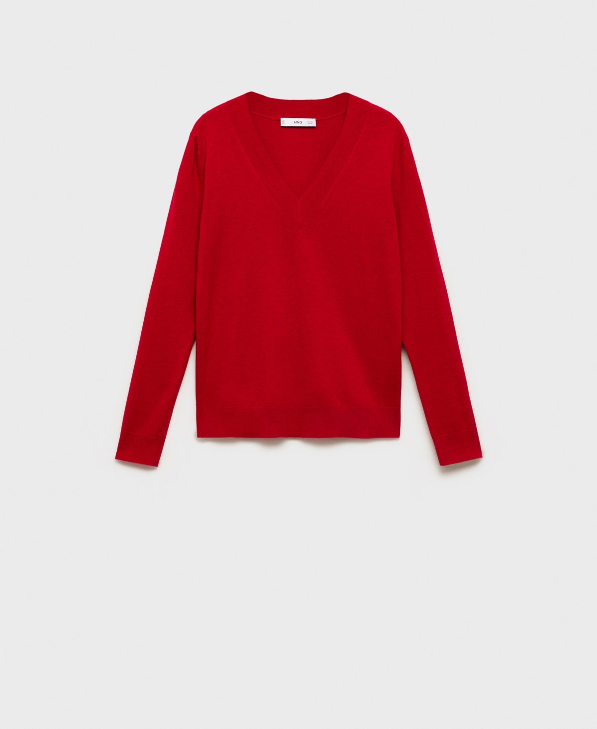 Click here for Mango Womens V-Neck Knit Sweater - Red prices