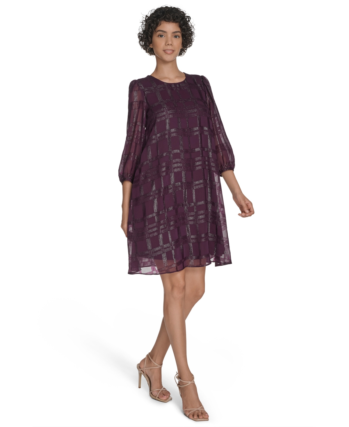 Click here for Calvin Klein Womens Crew Neck Shift Dress - Auberg... prices