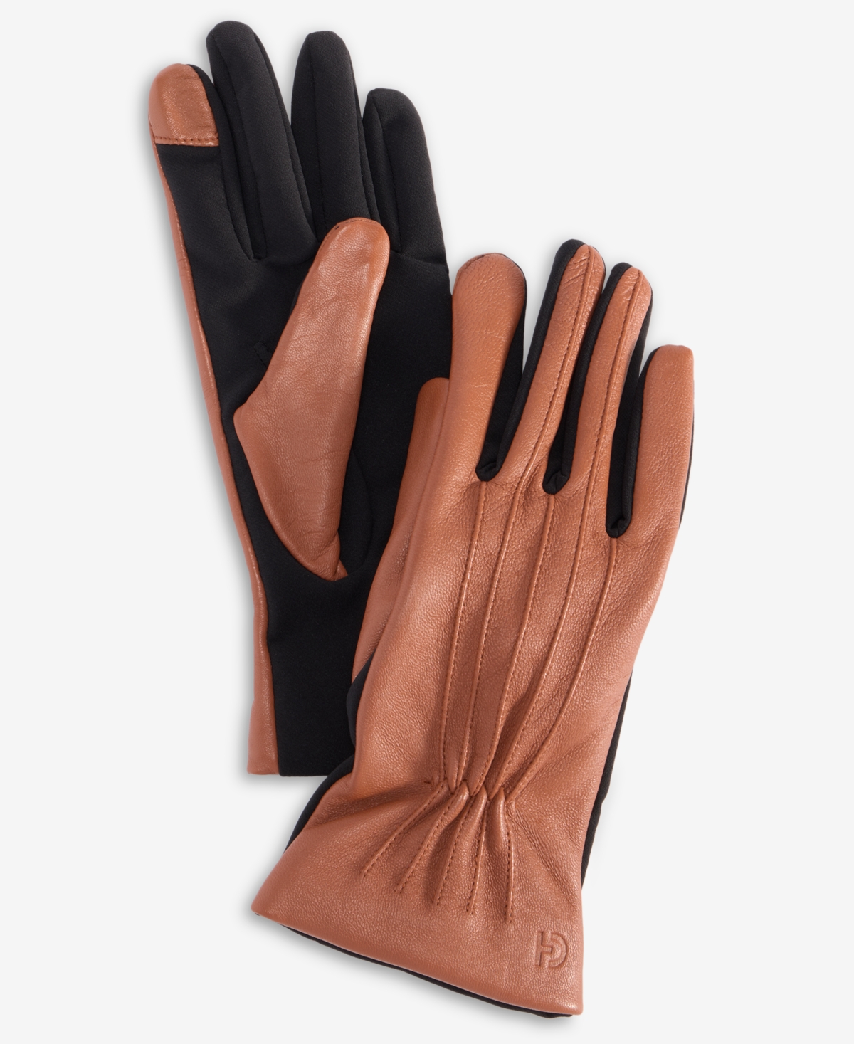 Click here for Cole Haan Womens Leather Points Stretch Gloves - B... prices