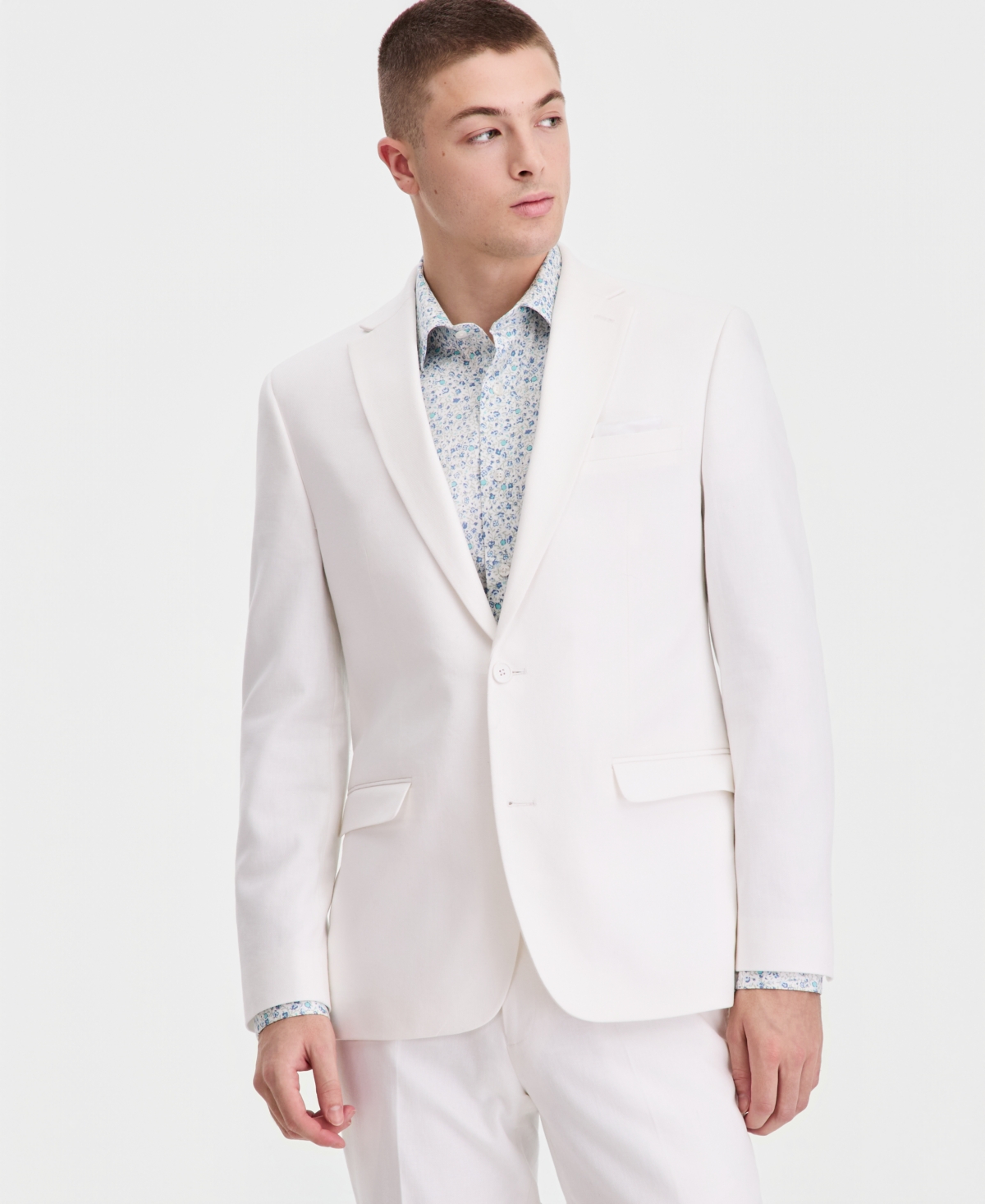 Click here for Bar Iii Mens Slim-Fit Linen-Blend Suit Separates J... prices