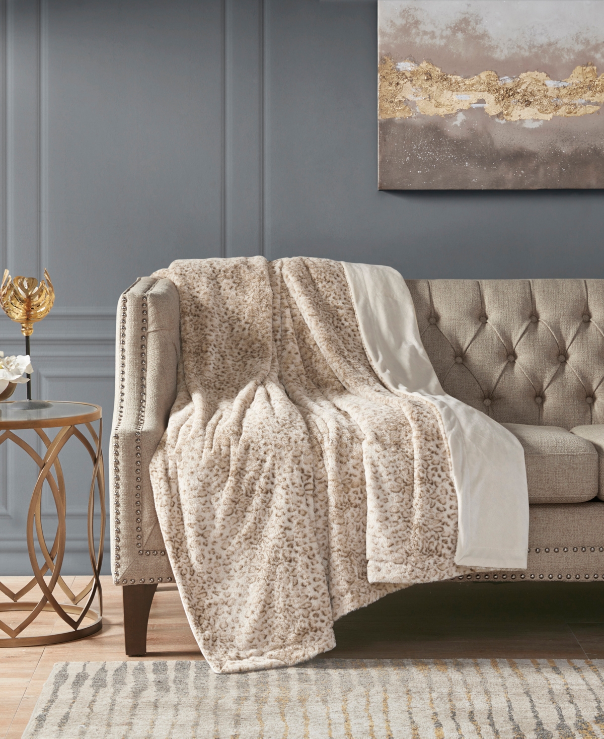 Click here for Madison Park Zuri Faux-Fur Throw  50 x 60 - Leopar... prices