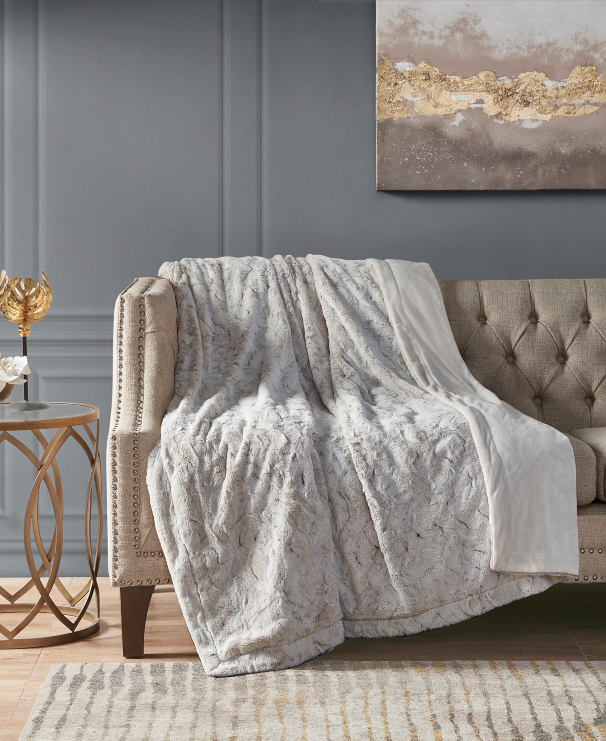 Click here for Madison Park Zuri Faux-Fur Throw  50 x 60 - Snow L... prices