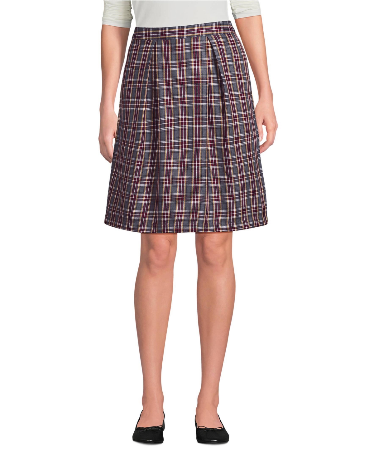 Click here for Lands End Womens Top of Knee Plaid Skort - Plaid g... prices