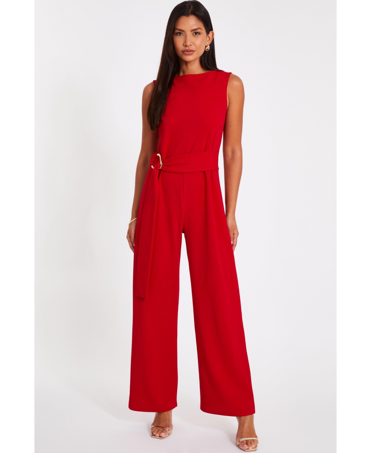 Click here for Quiz Womens Scuba Crepe Jumpsuit with Gold Buckle... prices