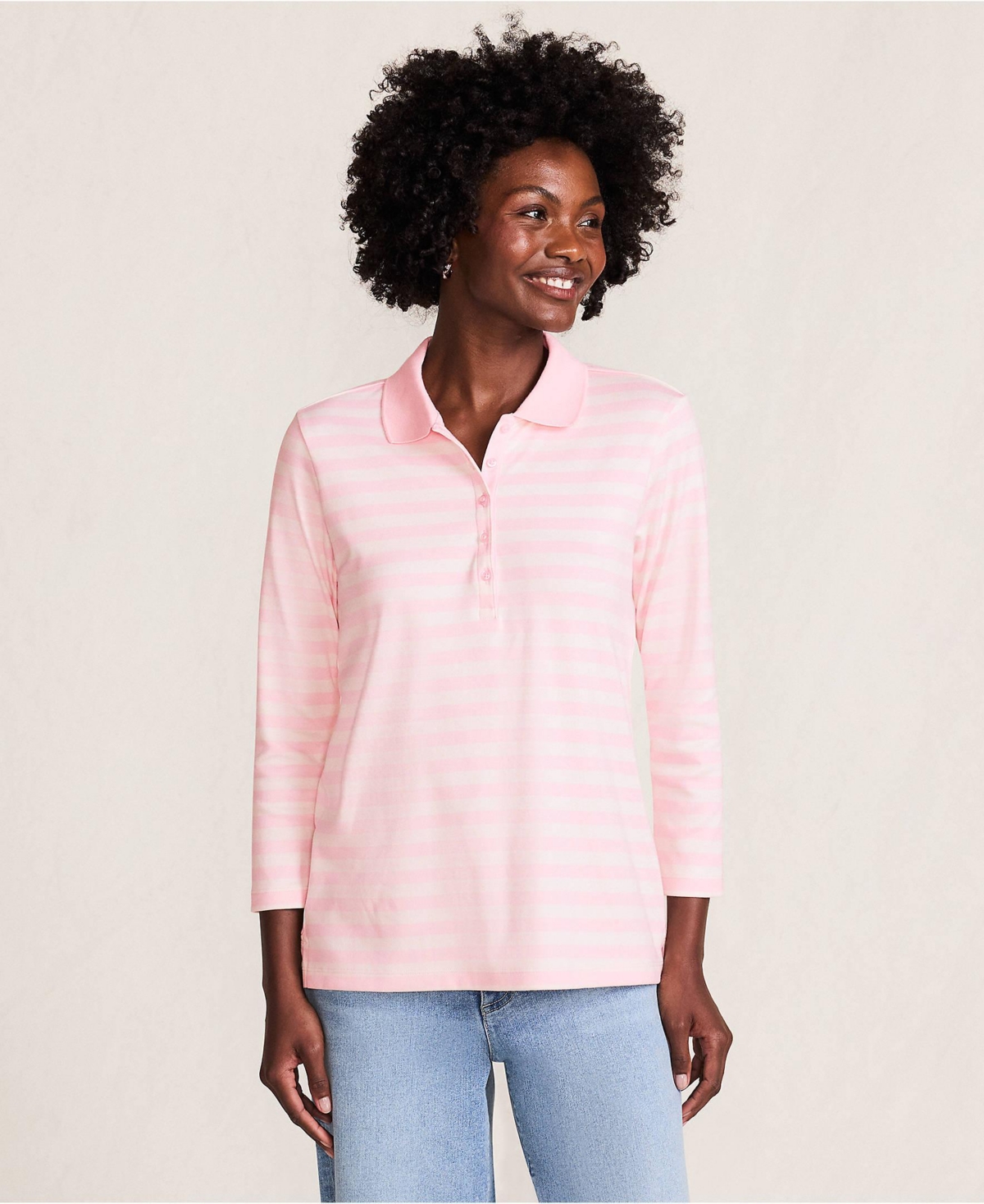 Click here for Lands End Womens 3/4 Sleeve Supima Cotton Polo Shi... prices