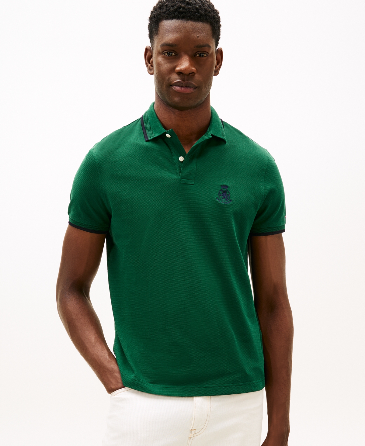Click here for Tommy Hilfiger Mens Holiday Crest Regular Fit Polo... prices