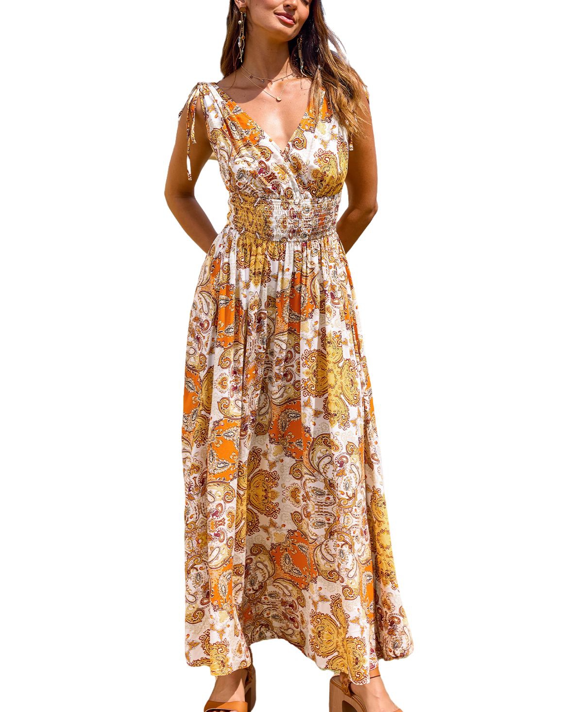 Click here for Cupshe Womens Turn the Page Paisley Maxi Beach Dre... prices