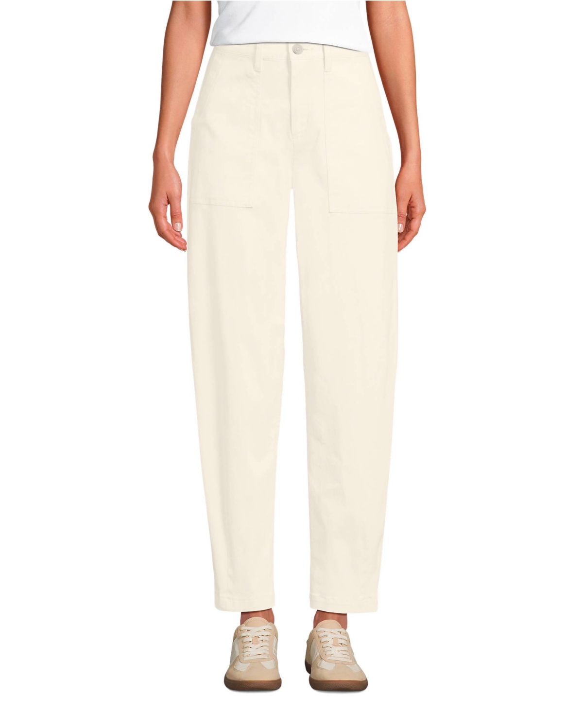 Click here for Lands End Womens Chino High Rise Barrel Leg Utilit... prices