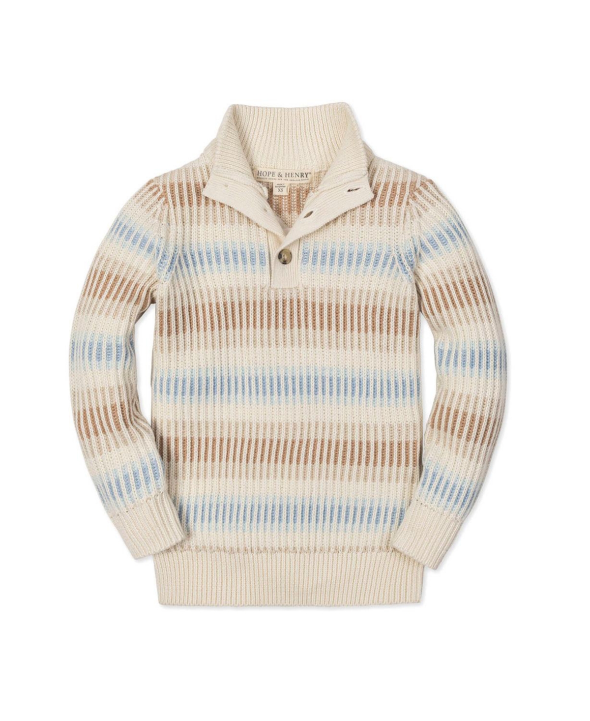 Click here for Hope & Henry Boys Organic Mock Neck Stripe Sweater... prices