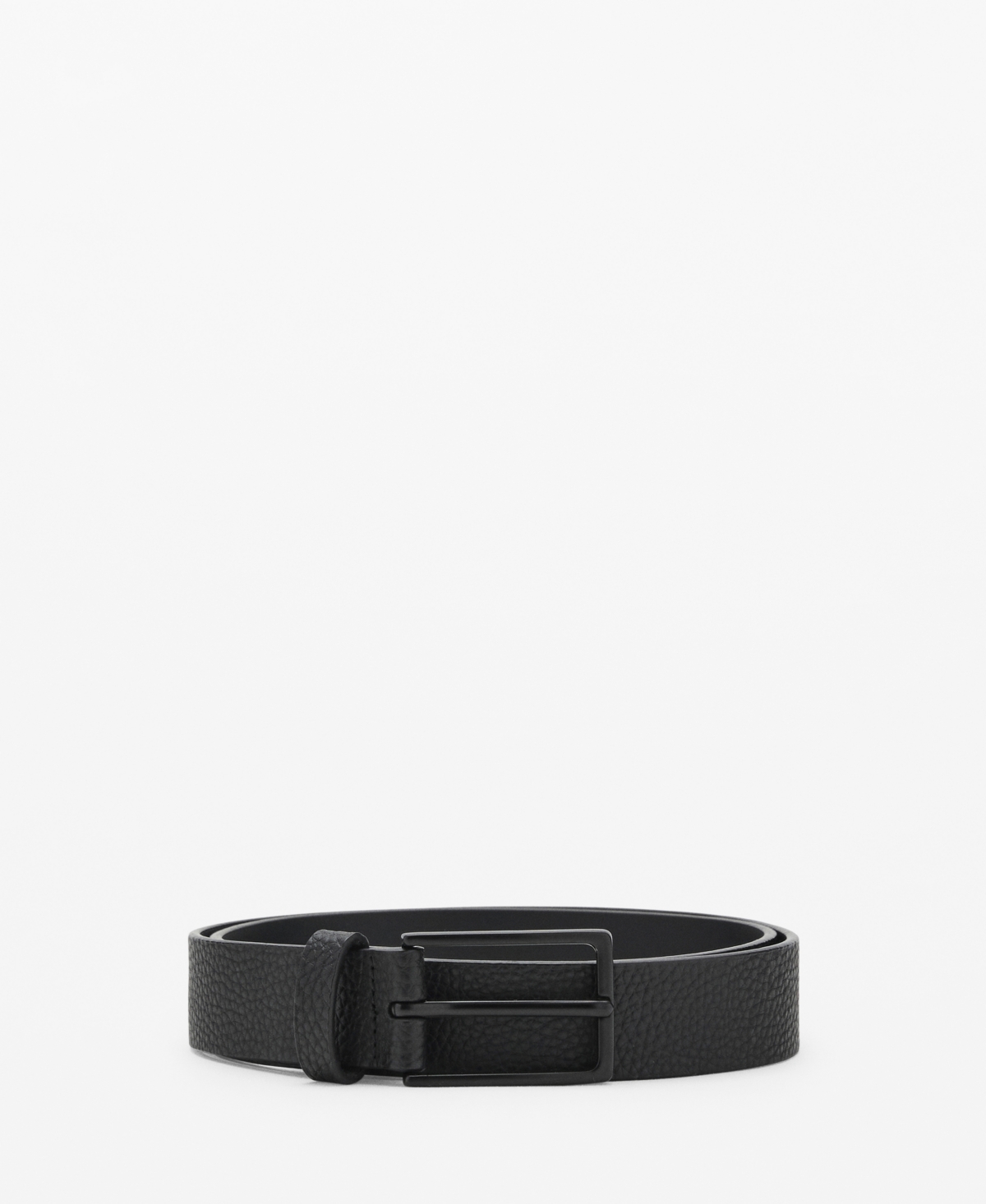Click here for Mango Mens Pebbled Leather Belt - Black prices
