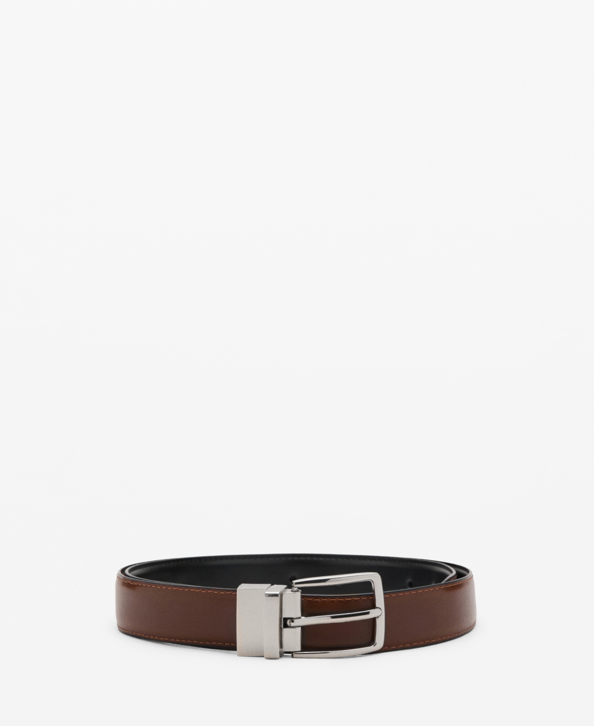 Click here for Mango Mens Reversible Suit Leather Belt - Black prices