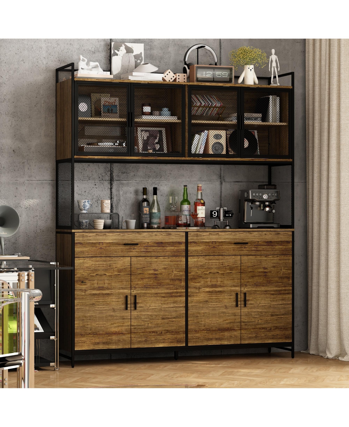 Click here for Homsee High quality black iron frame  4-door iron... prices