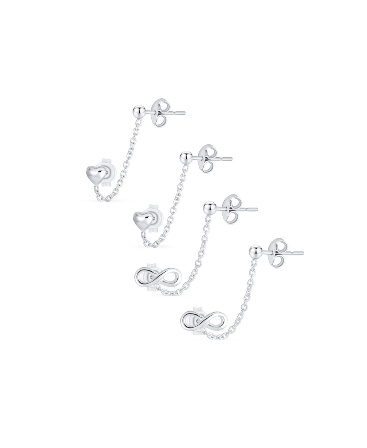 Click here for Bling Jewelry Set of 2 Love Knot Infinity Heart Ea... prices