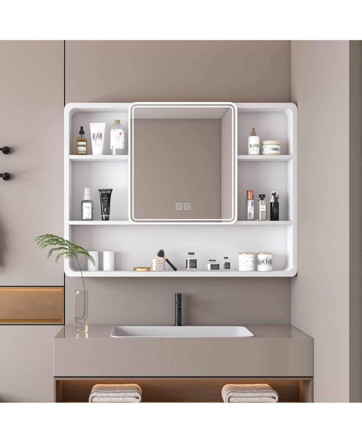 Click here for Casainc 35Ã28 Inch Aluminum Mirror Cabinet with D... prices