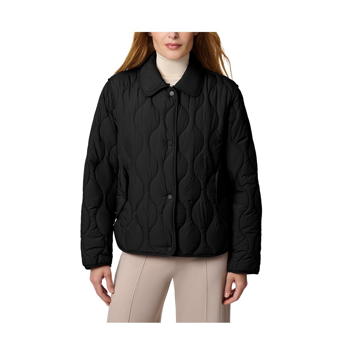 Click here for Bernardo Collared Quilted Jacket - Black prices