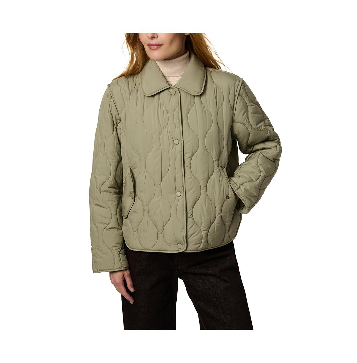 Click here for Bernardo Collared Quilted Jacket - Sage prices