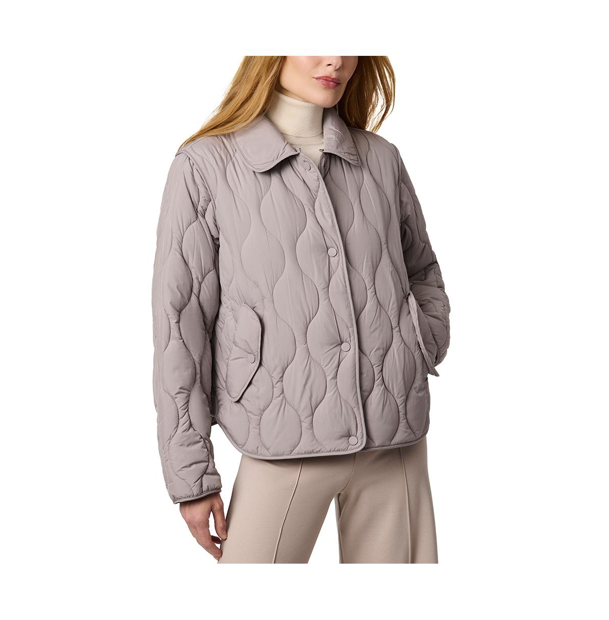 Click here for Bernardo Collared Quilted Jacket - Ash prices