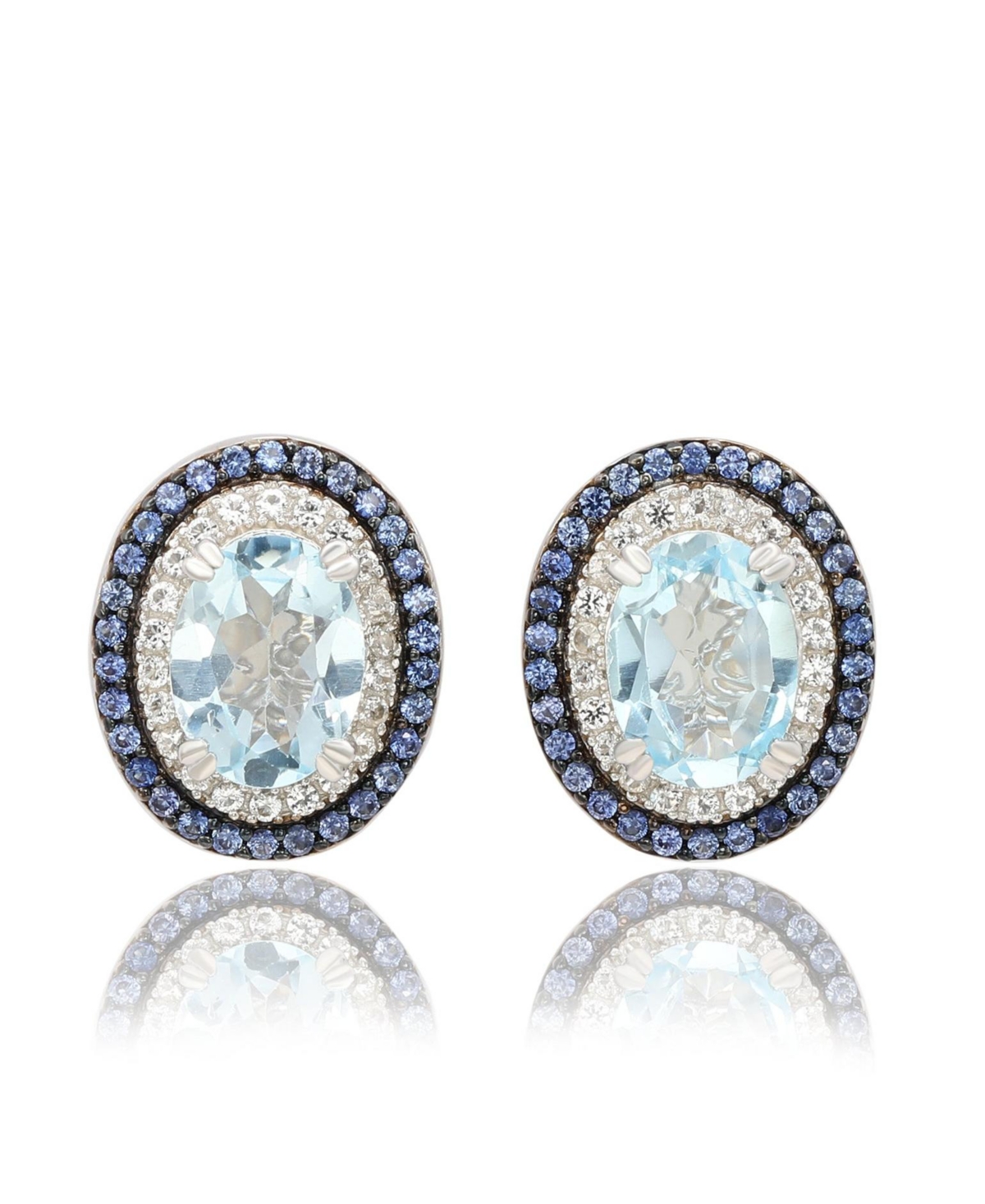 Click here for Suzy Levian Sterling Silver Oval Cut Topaz And Sap... prices