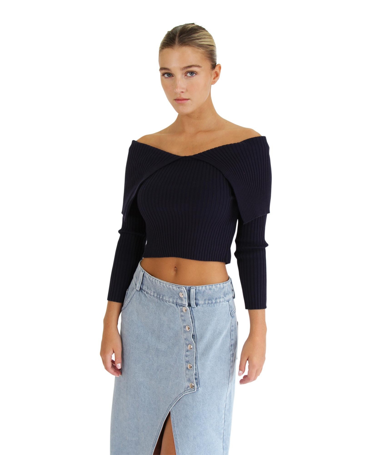 Click here for Belle & Bloom More Than Words Collared Knit Top -... prices