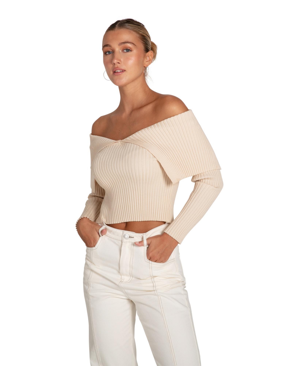 Click here for Belle & Bloom More Than Words Collared Knit Top -... prices