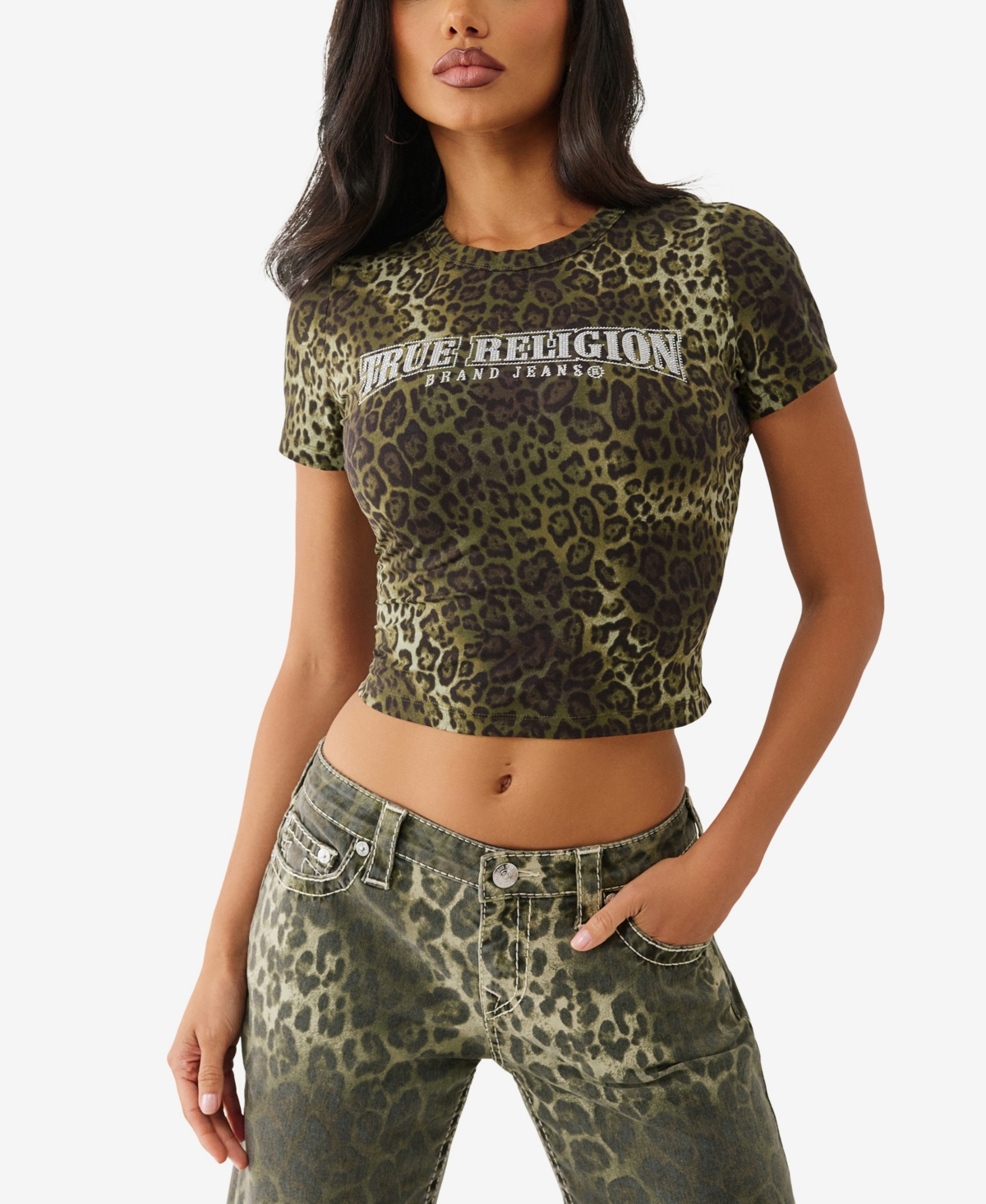 Click here for True Religion Womens Leopard Crystals Baby T-Shirt... prices