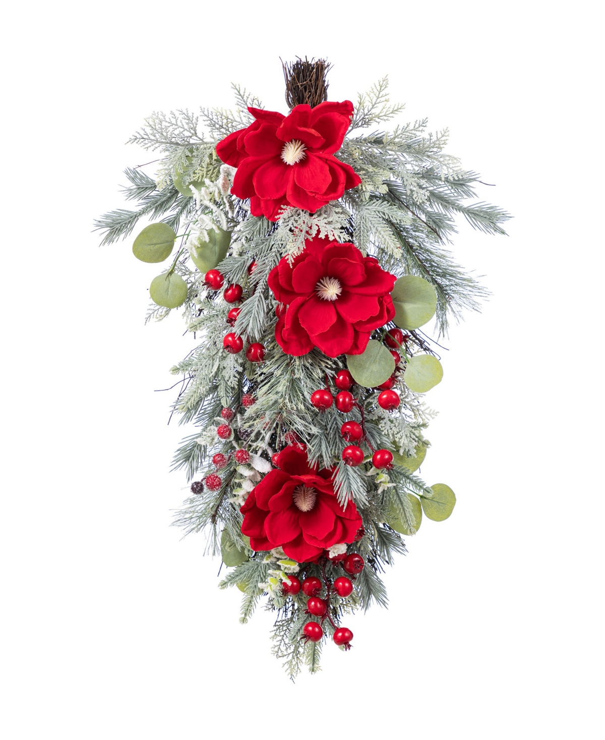 Click here for Glitzhome 28 Christmas Mangnolia Berry Teardrop -... prices