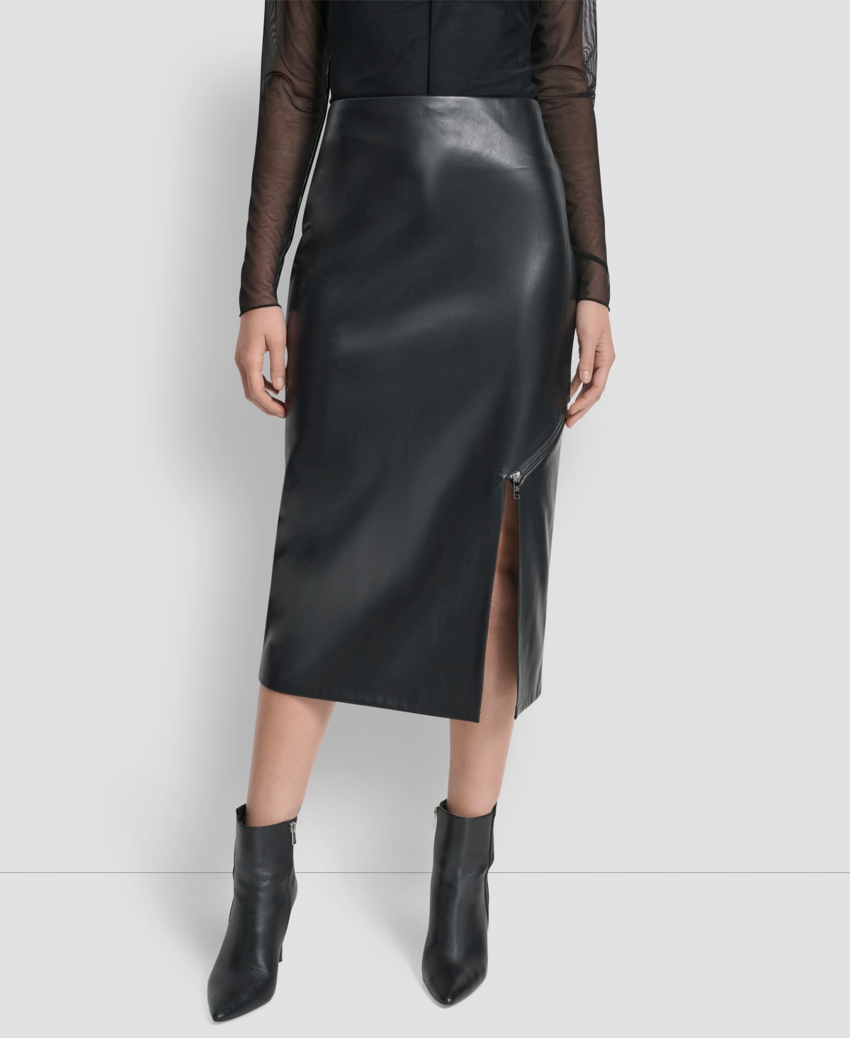 Click here for Dkny Womens Side Zip Pencil Midi Skirt - Black prices