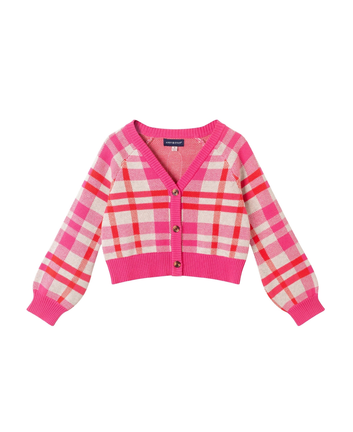 Click here for Andy & Evan Toddler/Child Girls Plaid Cardigan - P... prices