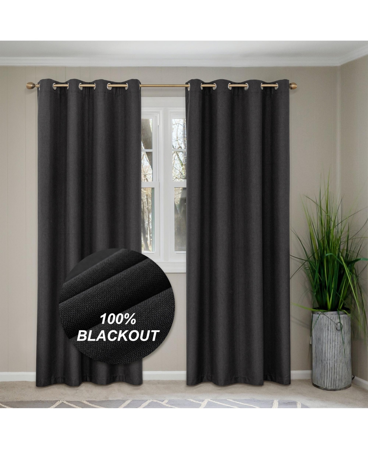 Click here for 100 Blackout Linen Texture Curtains with Grommet T... prices