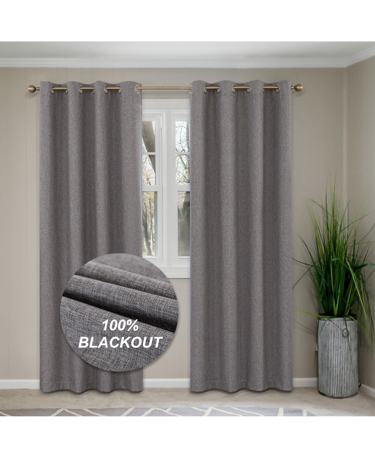 Click here for 100 Blackout Linen Texture Curtains with Grommet T... prices